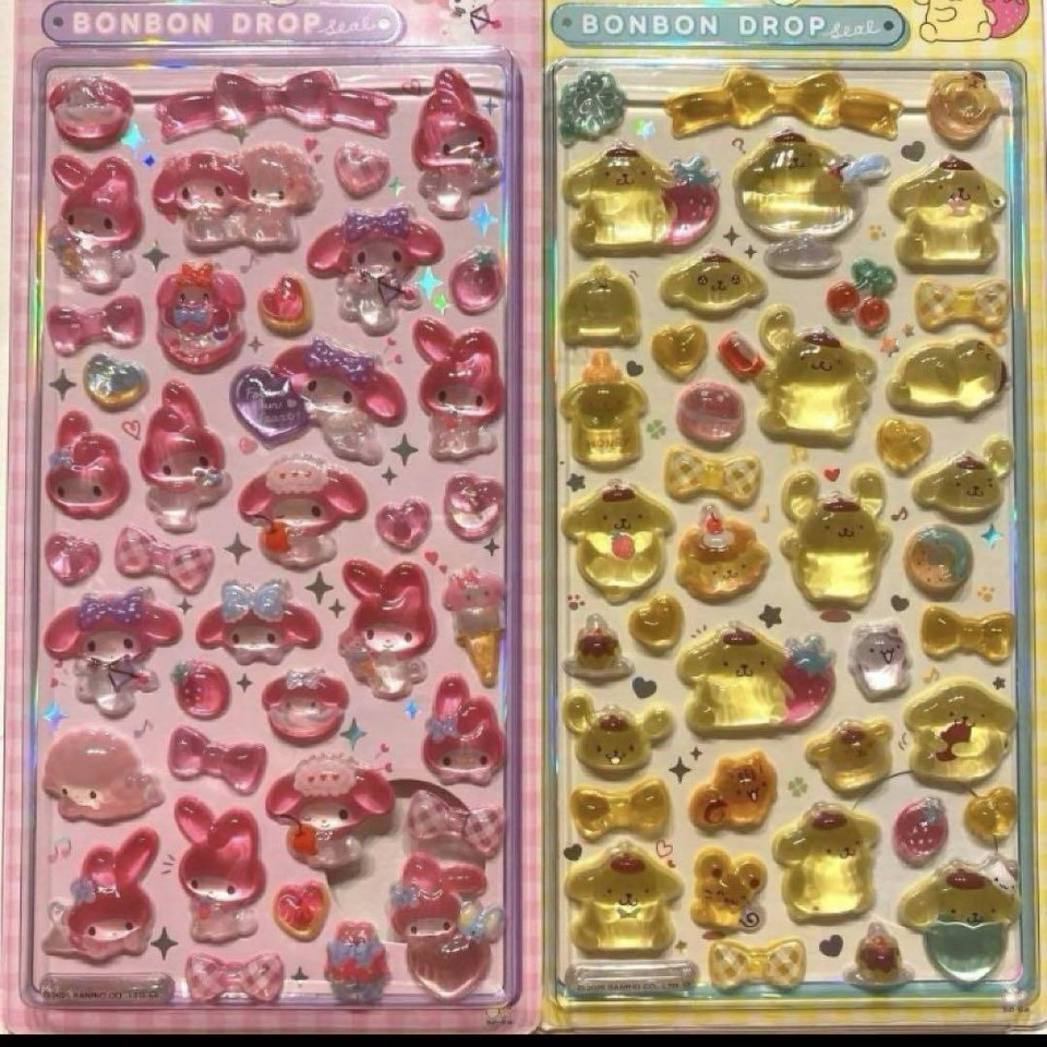 Sanrio Bon Bon Drop Seal 4-Piece Set Kitty My Melody Pompompurin ...