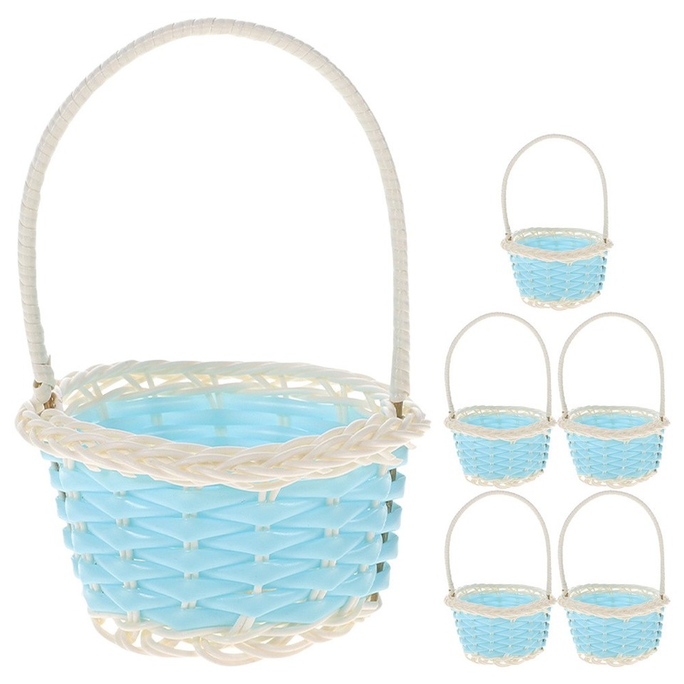 6 Pcs Woven Small Plastic Baskets Candy Storage Gift Baskets with ...