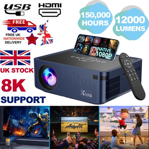 8K Projector Full HD LED 14000Lms 5G WiFi Bluetooth USB Android 9.0 ...