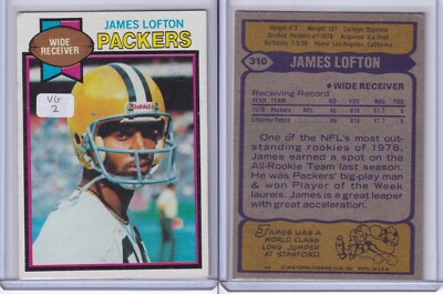 1979 Topps Football Card # 310 James Lofton Rookie Green Bay Packers VG ...