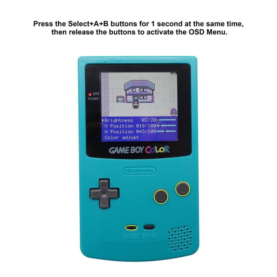 GBC Q5 IPS OSD Backlight Screen Retro Pixel LCD Mod For Game Boy Color ...