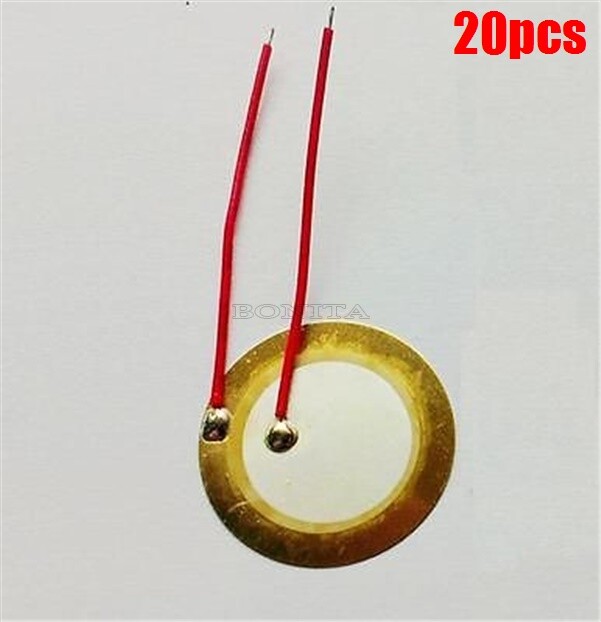 20Pcs Drum Disc+Wire Trigger 27Mm Piezo Elements Sounder Sensor Copper ...