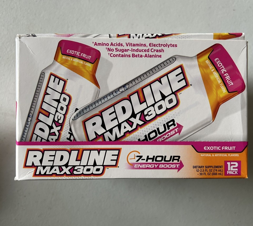 VPX Redline Max 300 7-Hour Energy Shot 12 Pack Exotic Fruit 2.5 Oz | eBay