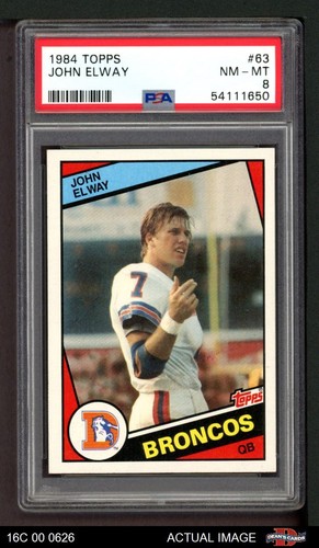 1984 Topps #63 John Elway Broncos HOF RC Stanford PSA 8 - NM/MT 16C 00 ...