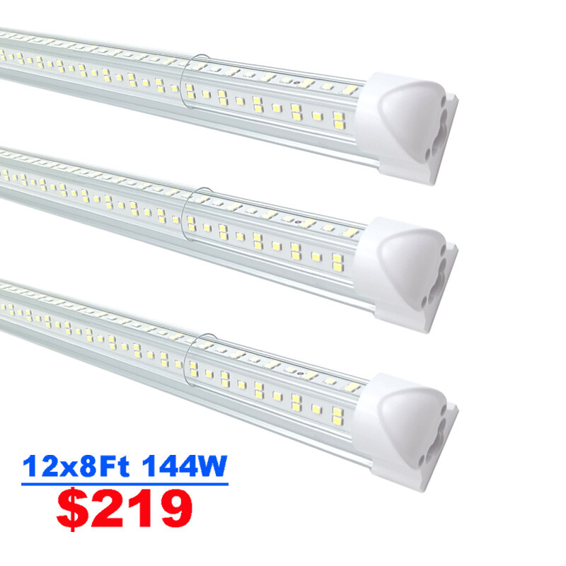 T8 8FT LED Shop Lights Linkable Fixture 144W LED Garage Light High ...
