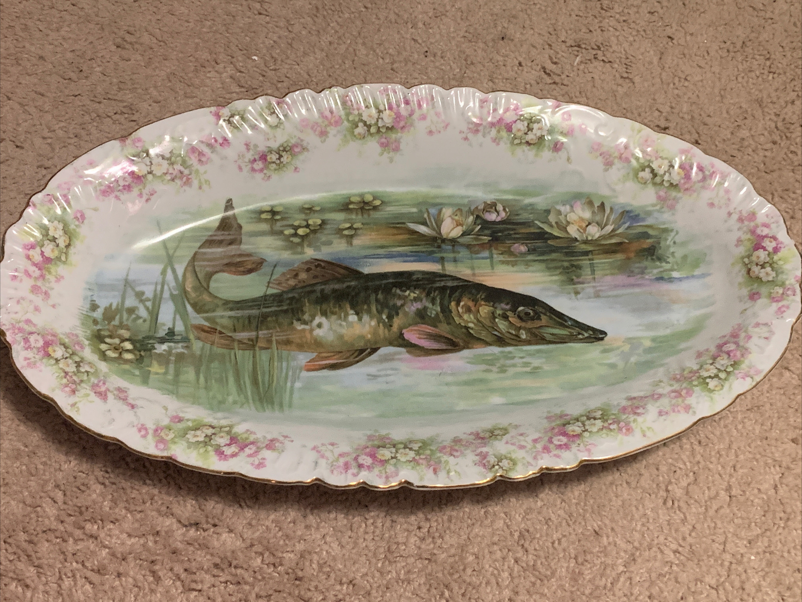 Vintage Imperial Crown China Austria Fish Serving Platter 18” server | eBay