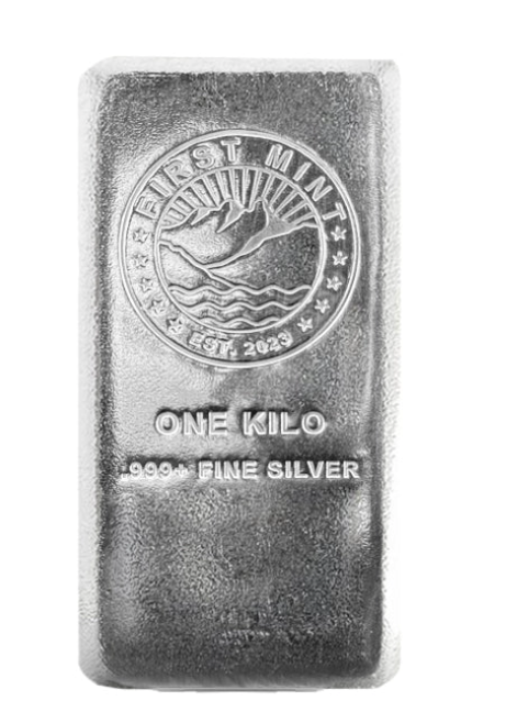 1 Kilo .999 Silver Bar First Mint Silver Bullion Majestic AG 32.15 Troy ...