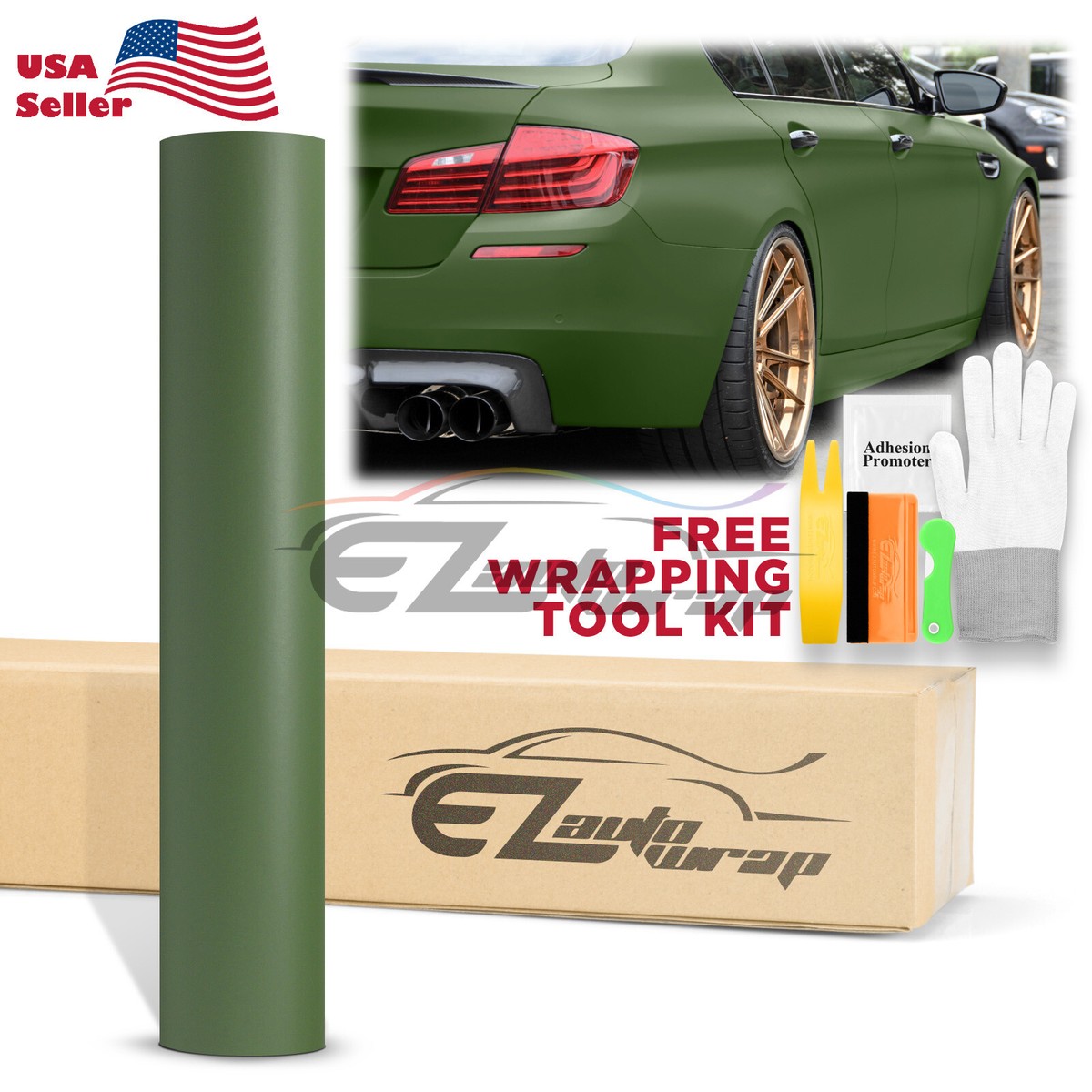 Flat Green Car Wrap