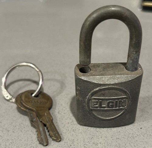 Vintage Elgin Padlock Lock With 2 Keys | eBay