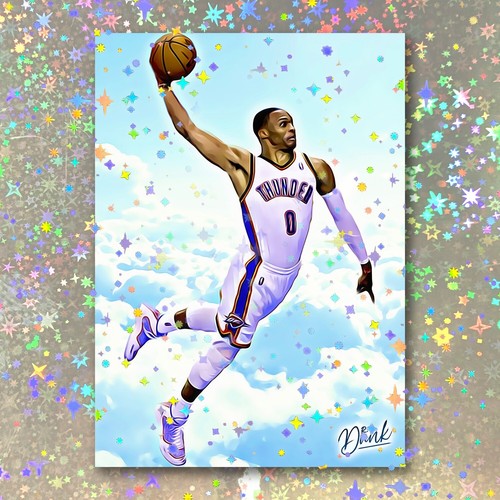 Russell Westbrook Holographic Airborne Sketch Card Limited 1/5 Dr. Dunk ...