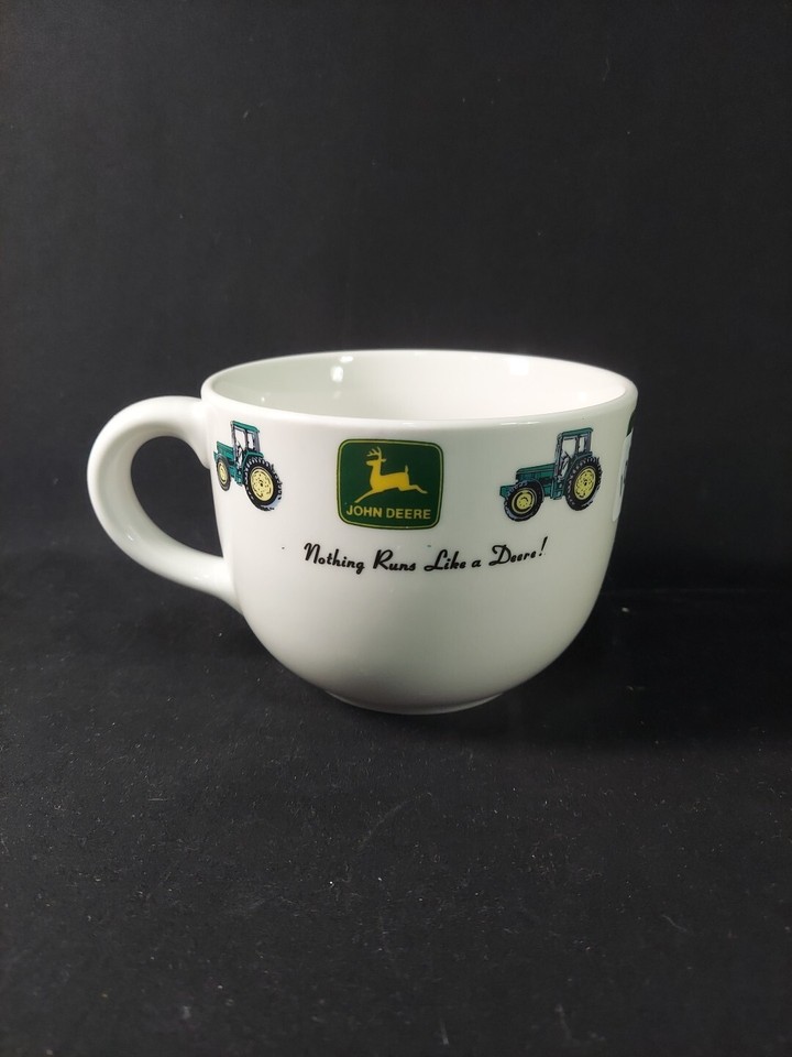 John Deere LARGE 28oz Coffee Mug Soup Chili Mug By GIBSON logo latte ...