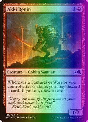 MTG Magic the Gathering Akki Ronin (131/606) Kamigawa Neon Dynasty LP ...