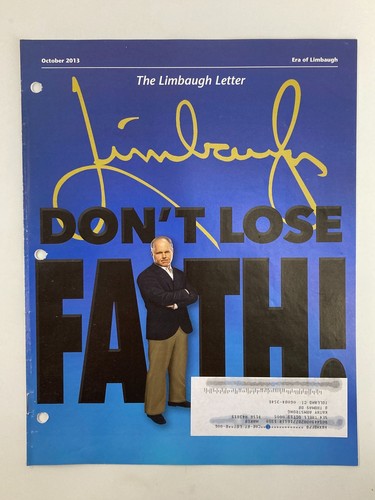Rush Limbaugh Letter Newsletter Magazine October 2013 Don't Lose Faith ...