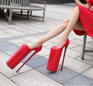 EXTREME HIGH HEEL 30cm platform court shoes stiletto pump UK3-10 EU36 ...