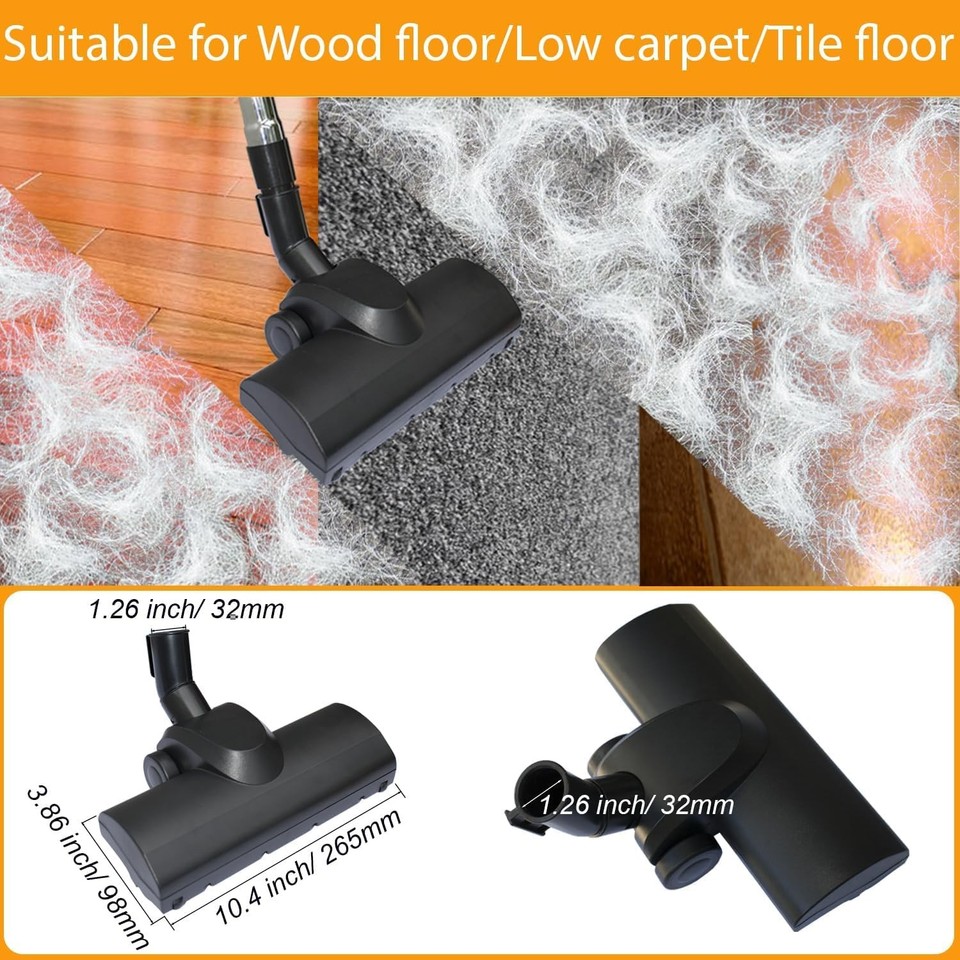 Universal 1.25 Inch (32mm) Turbo Brush Head for 1000W+ Vacuum Cleaners ...