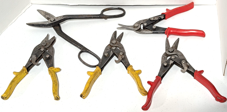 Vintage Wiss M1, M4 and Wiss 10 Tin Snips Scissors Shears Lot of 5 Wiss ...