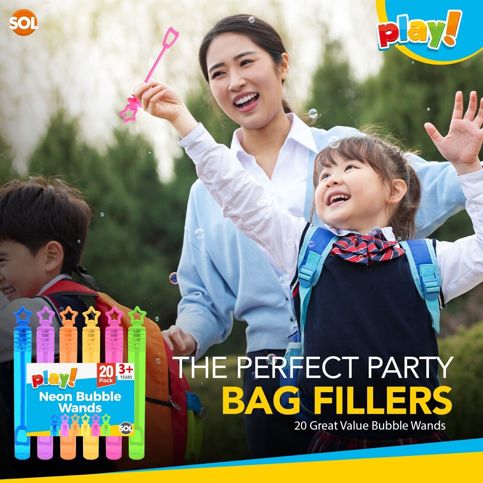 20-60 Kids Party Bag Bubbles Mini Wands Tubes Toys Fillers Favours For ...