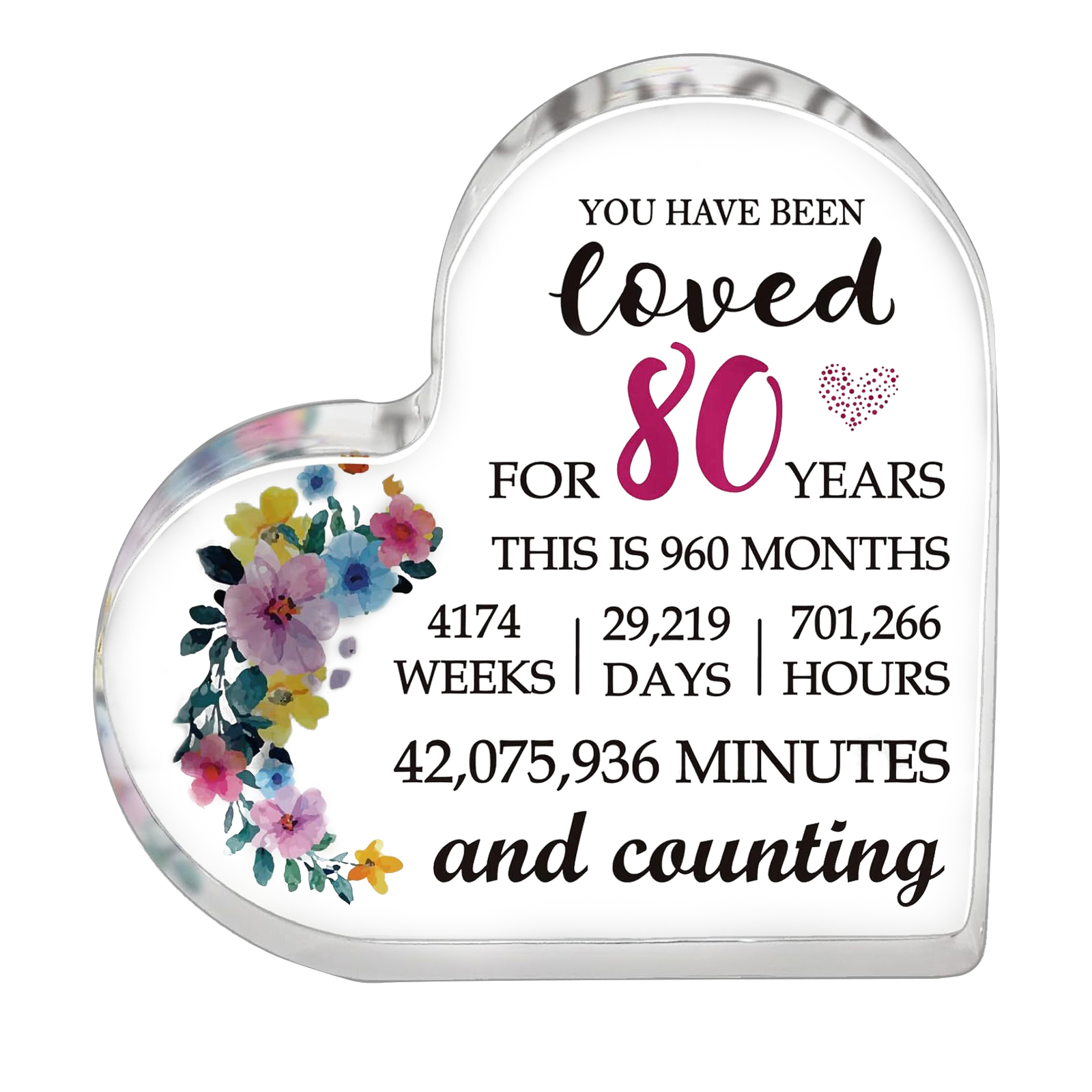 Floral Decorative Ornament Acrylic Heart Token Appreciation Transparent ...