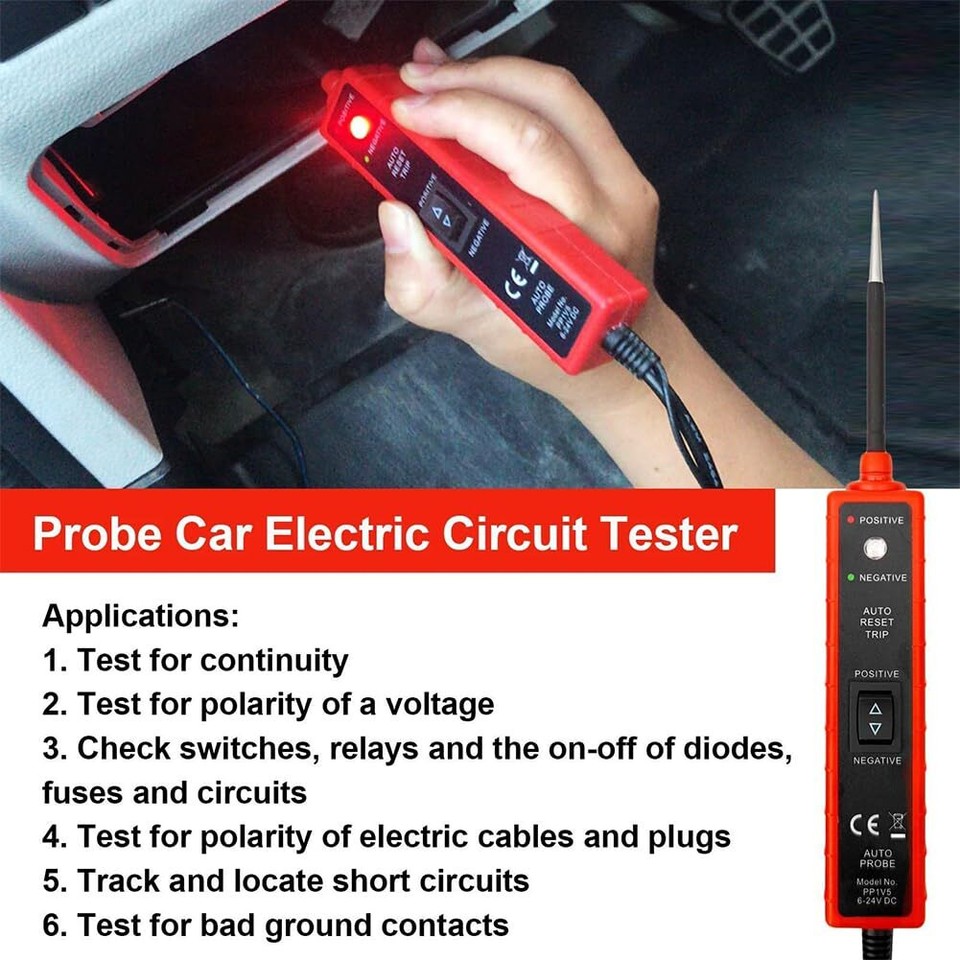 Test Light Car Electrical Circuit Test Pen Fuse Continuity Tester 6V ...