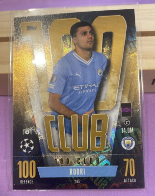 💥 2023-24 Topps MATCH ATTAX RODRI #485 100 CLUB MANCHESTER CITY CARD 💥 ...