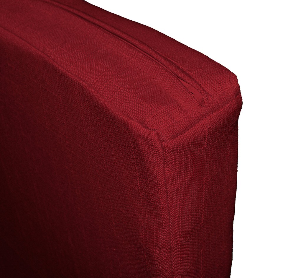 Qh15t Deep Red Thick Cotton Blend 3D Box Sofa Seat Cushion Cover Custom ...