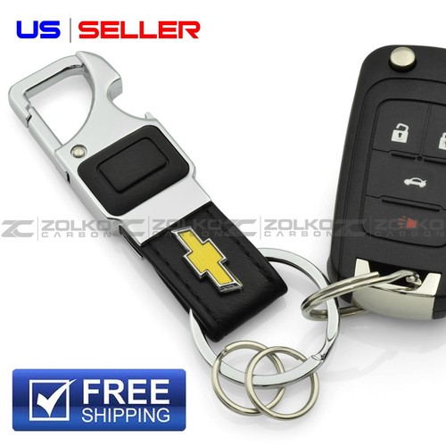 LED FLASHLIGHT KEYCHAIN KEY FOB CHAIN RING BLACK LEATHER - US SELLER ...