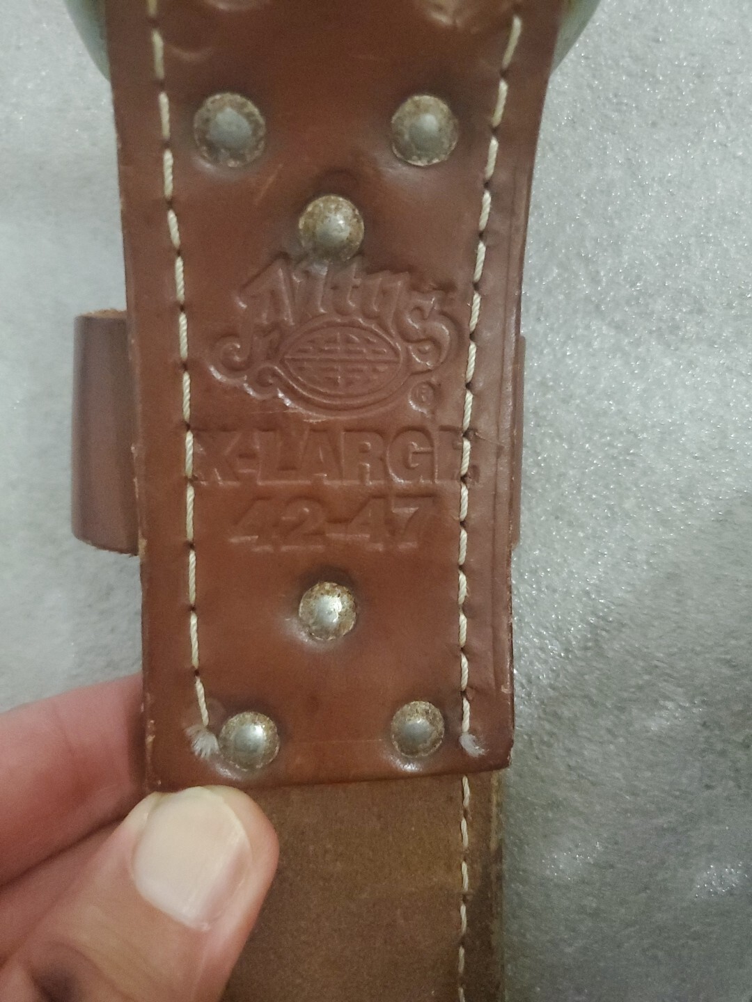 Vintage Altus Genuine Leather Weight Lifting Belt Double Prong Brown X ...