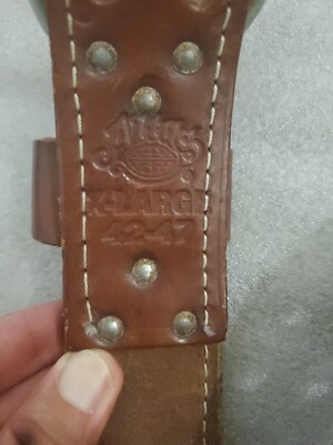 Vintage Altus Genuine Leather Weight Lifting Belt Double Prong Brown X ...