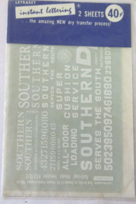 LETRASET K52/2/2 Letraset Southern White Lettering Dry Transfer for HO ...