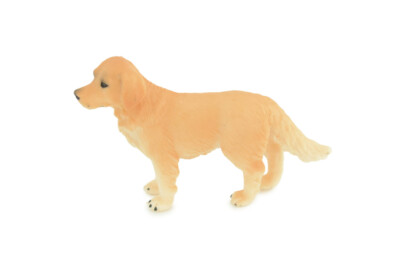 Golden Retriever Toy Dog, Realistic Hand Painted Rubber Model 3.5 ...