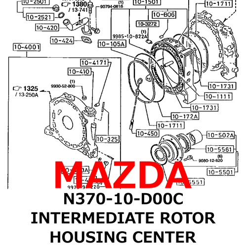 【NEW】Mazda Genuine 89-92 RX-7 INTERMEDIATE ROTOR HOUSING CENTER N370-10 ...