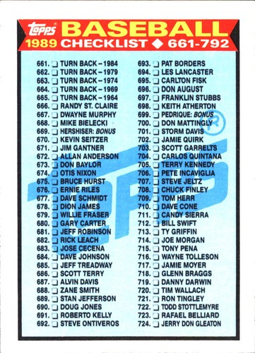 1989 Topps Checklist: 661-792 #782 | eBay.de