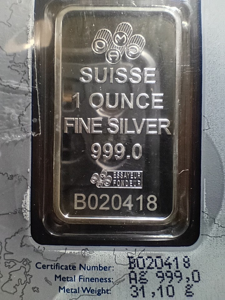 Pamp Suisse 1oz Silver Bar In Assay / BROKEN SEAL/TONING | eBay