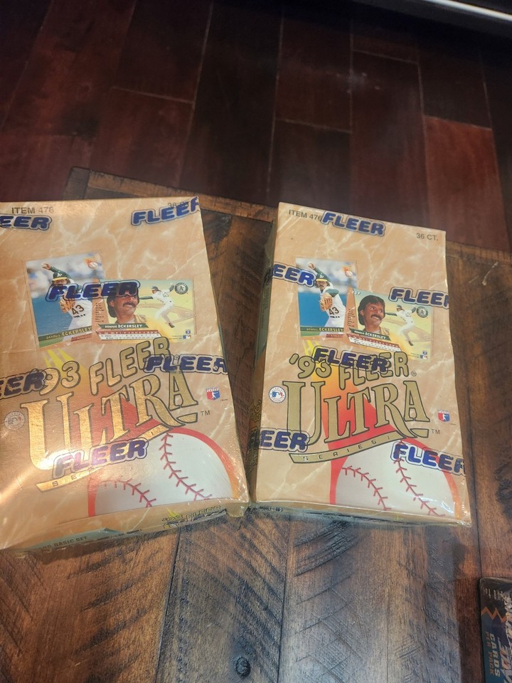 Sealed baseball card box Lot. 1986 1991 1993 1994 TOPPS UPPER DECK LEAF ...
