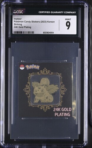 pokemon Ivysaur 24K gold Popping Sticker CGC Mint 9 *Discontinued* | eBay
