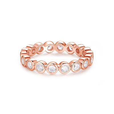 MYJS Alluring Large Brilliant Cut Stackable Ring Sterling Silver Rose ...