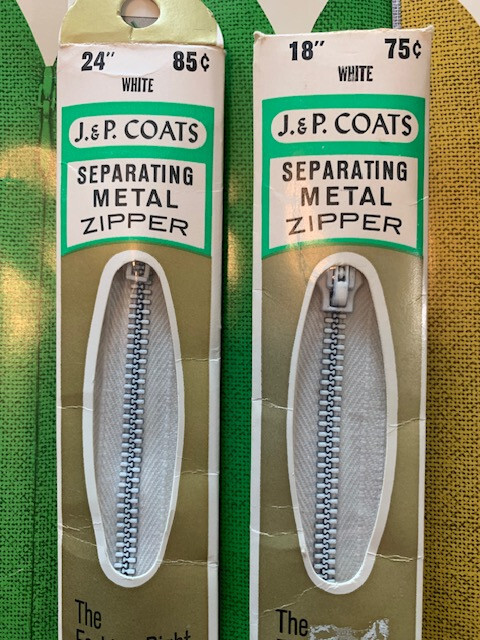 Vintage Zipper Lot 11, Talon, J&P Coats, 16, 18, 20, 24 inch, mixed ...