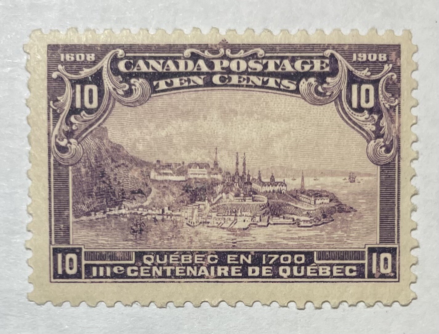 Canada #101 10c violet 1908 Quebec Tercentenary MNH/VF-$800 CV | eBay