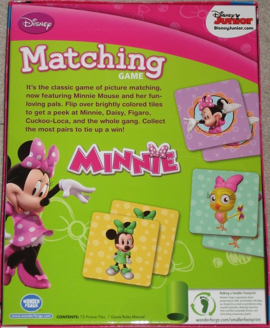 Disney Minnie Mouse Matching Memory Game Preschool Ages 3 for sale ...