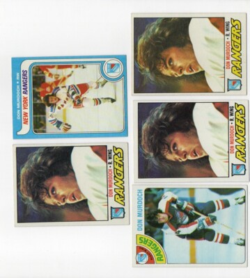 DON MURDOCH 1977/78 78/79 79/80 ROOKIE TOPPS NEW YORK RANGERS NM 5X LOT ...