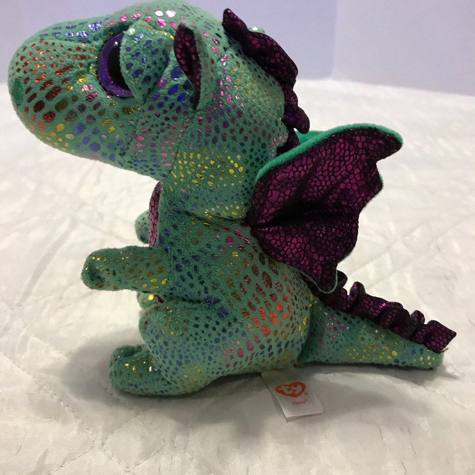 Ty Beanie Boos Cinder 6" Green Dragon Plush | eBay