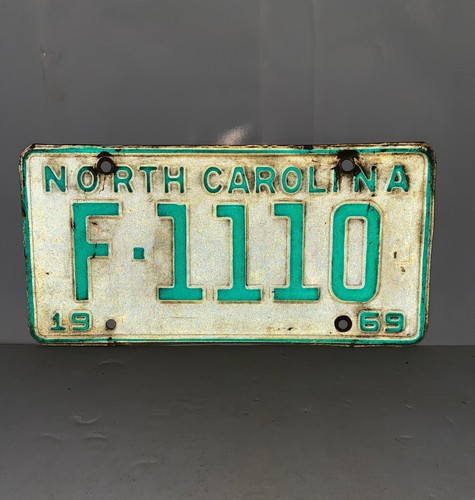 1969 NORTH CAROLINA NC LICENSE PLATE TAG, F-1110 | eBay