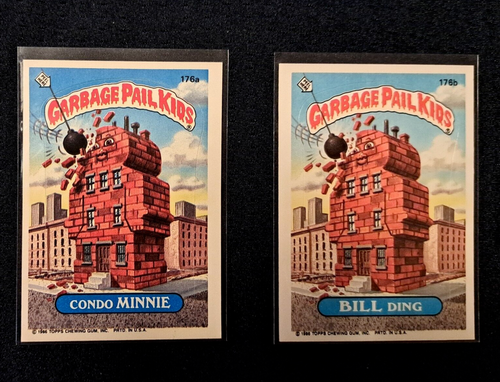 1986 Garbage Pail Kids, CONDO MINNIE & BILL DING, Series 5, 176a&b,NM ...
