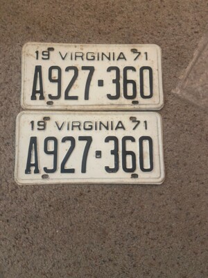 Vintage Virginia Plate - 1971 | eBay