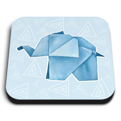 1x Square Fridge MDF Magnet Elephant Origami Animal Watercolour #59741 ...