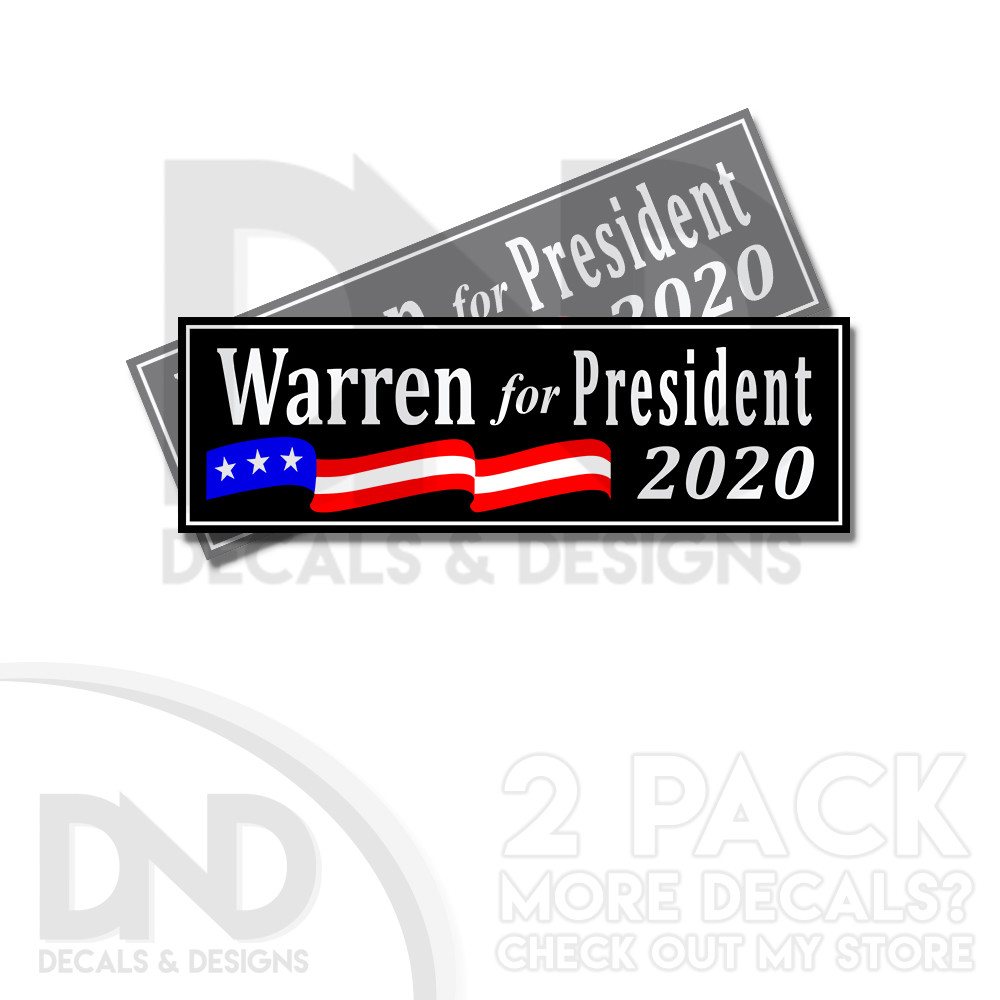 Warren for President 2020 ANTI TRUMP Bumper Elizabeth Sticker Decal 2 ...