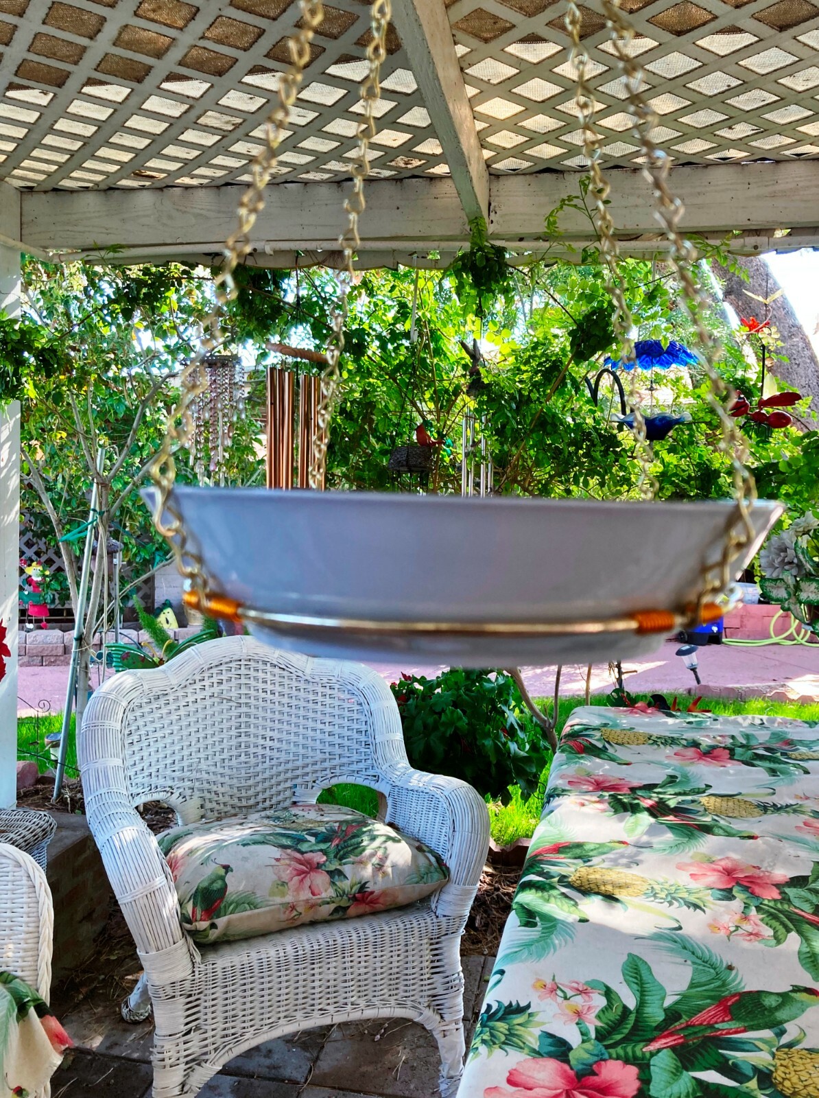 Bird Bath, Bird feeder, Trisa China Bowl, Hanging Bird Bath, Bird Lover ...