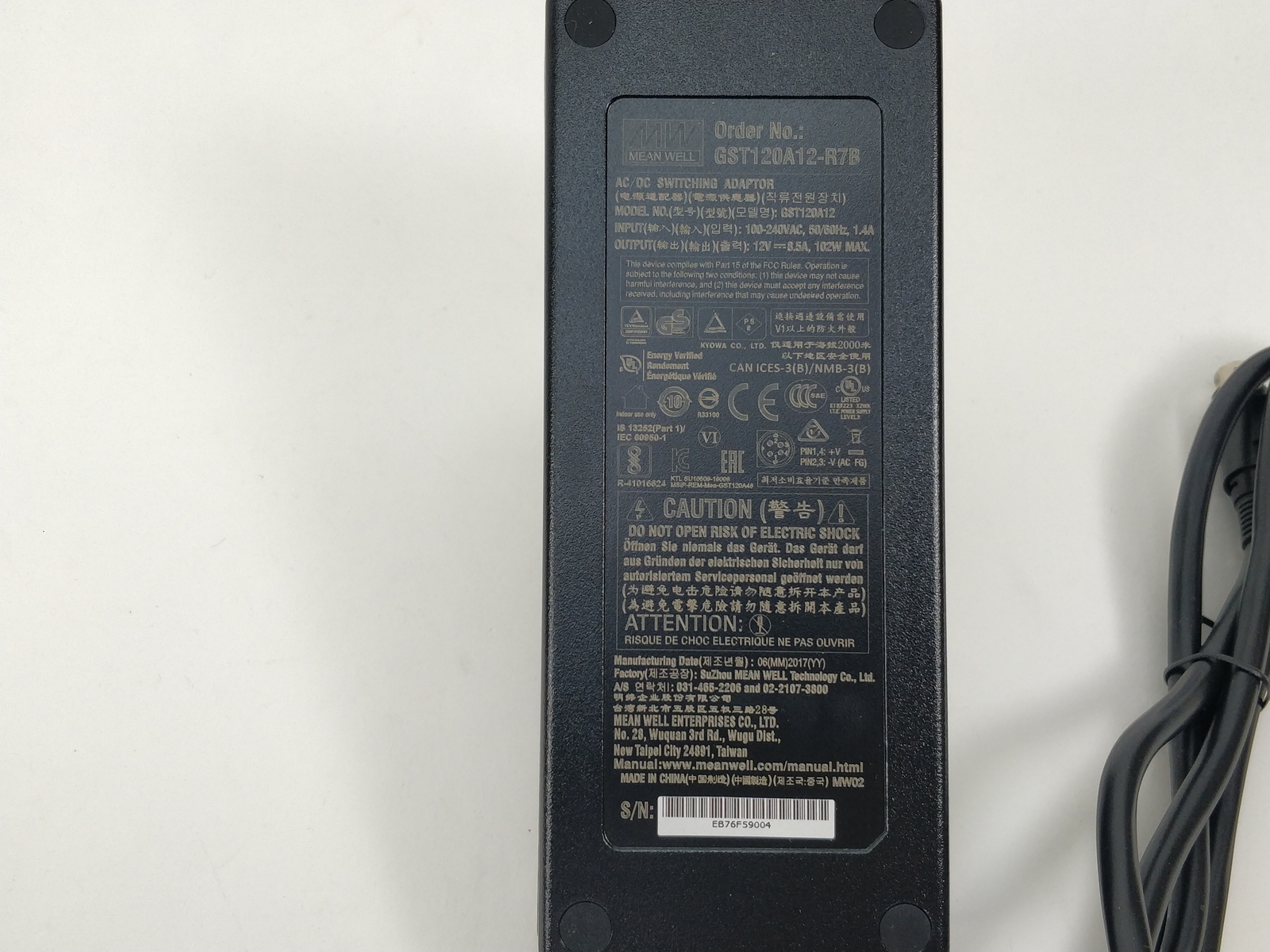 Mean Well GST120A12-R7B AC / Dc Adaptateur,102W,12V | eBay