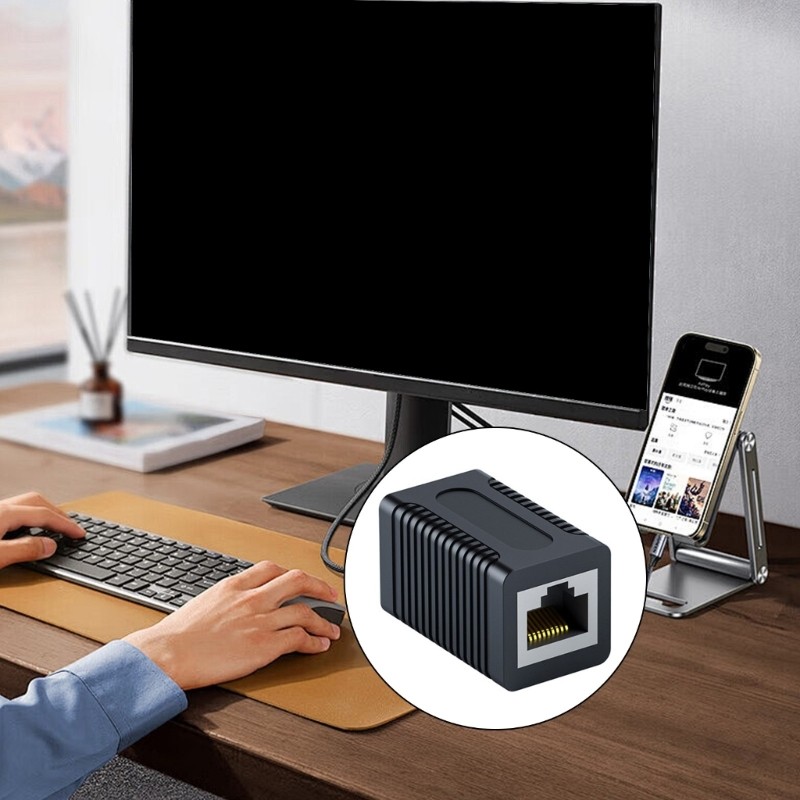 2-Piece Female RJ45 Coupler Adapter for Secure Networking Cable ...