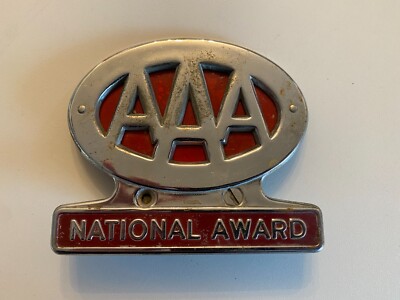 Vintage AAA National Award Motor Club License Plate Topper Metal Rare ...